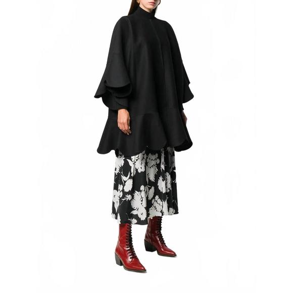 Valentino | Jackets & Coats | New Valentino Scalloped Edge Cape In ...